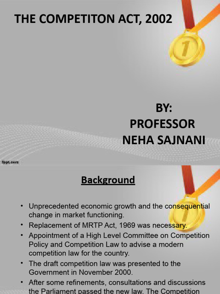 The Competition Act in A Nut Shell | PDF | Competition Law | Goods