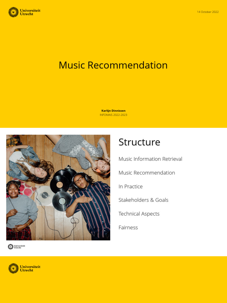 Slides Lecture 11 INFOMAIS 2022-2023 - Music Recommender Systems - PDF ...