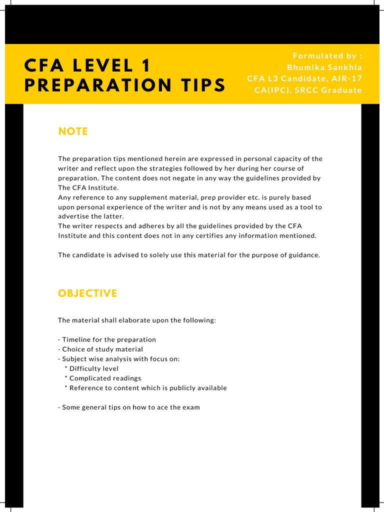CFA Level 1 Preparation Tips 1583908577 | PDF | Career & Growth