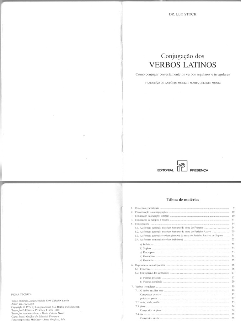 Conjugação Dos Verbos Latinos | PDF | Latim | Gramática