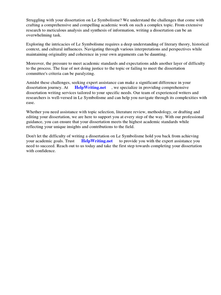 Le Symbolisme Dissertation | PDF | Thesis | World Wide Web