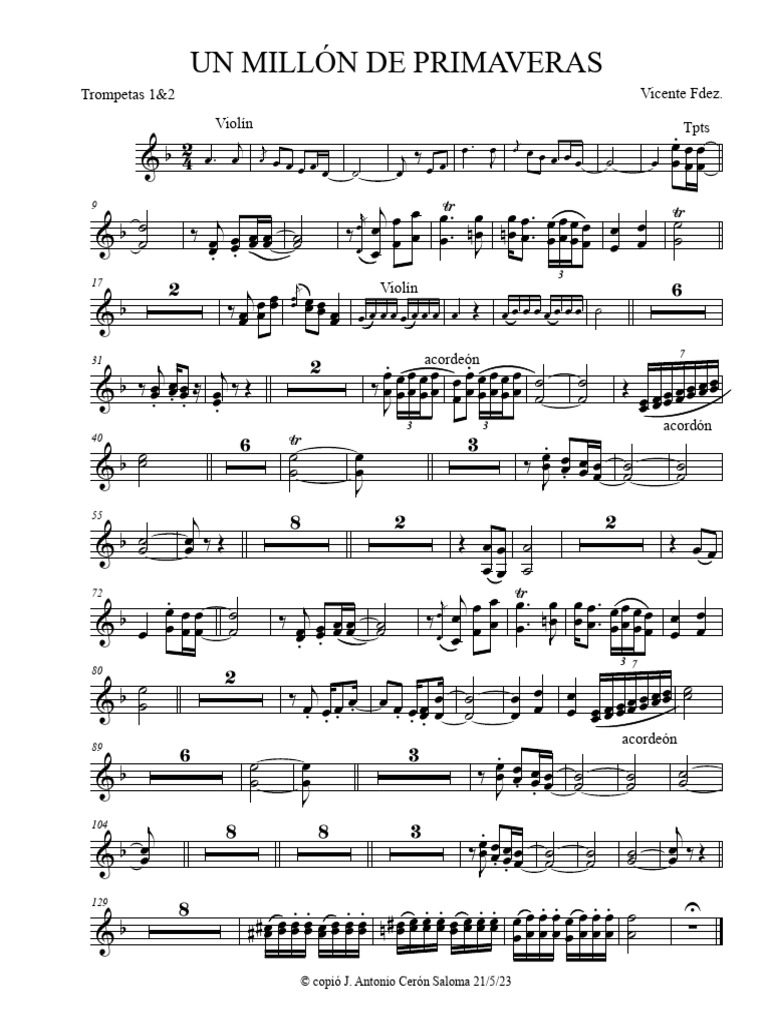 Un Millon de Primaveras Tpts | PDF