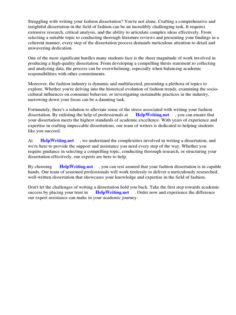 Fashion Dissertation Examples | PDF | Fashion | Thesis