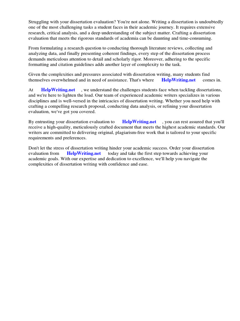 Dissertation Evaluation Sample | PDF | Thesis | Evaluation