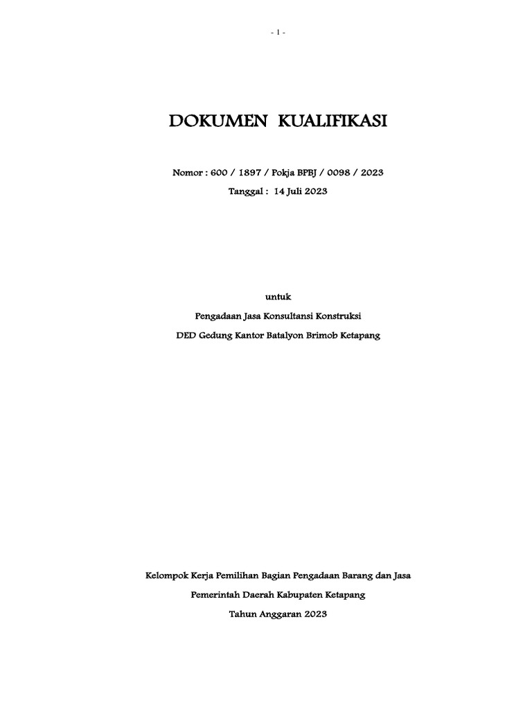 Dok. Kualifikasi 0098 | PDF