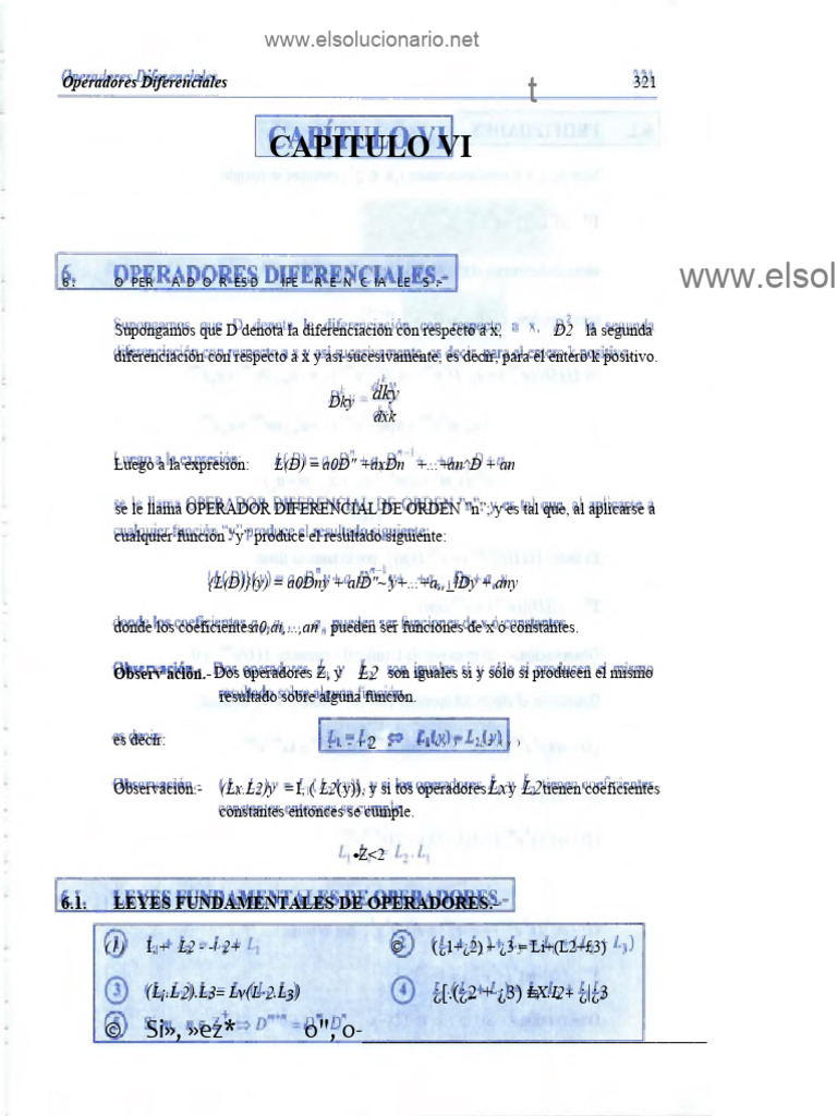 Capitulo Vi: © O", o - Si, Ez | PDF | Ecuaciones | Integral