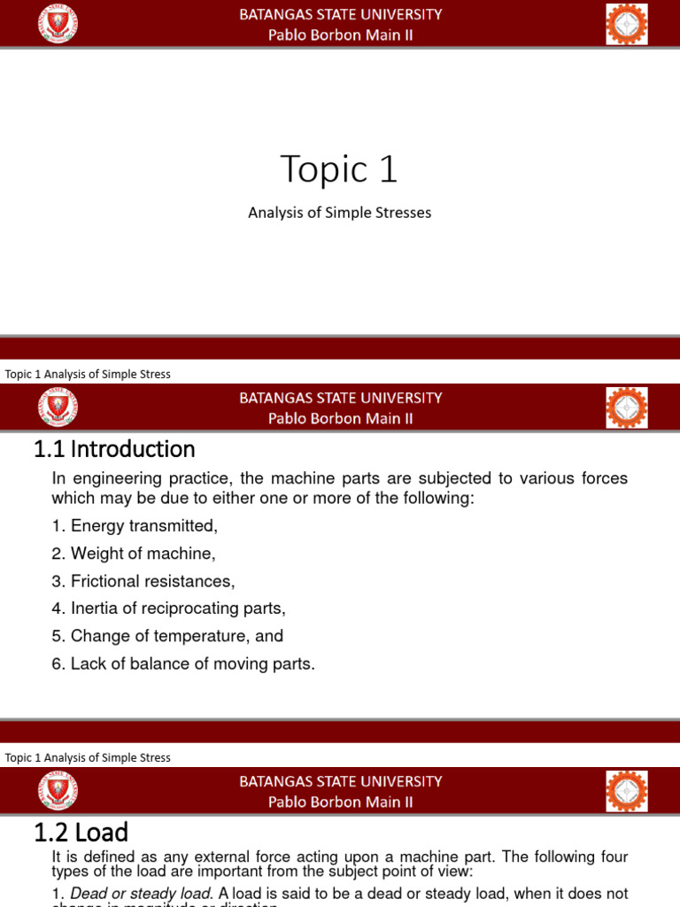 Module 01 - Analysis of Simple Stress | PDF | Stress (Mechanics ...