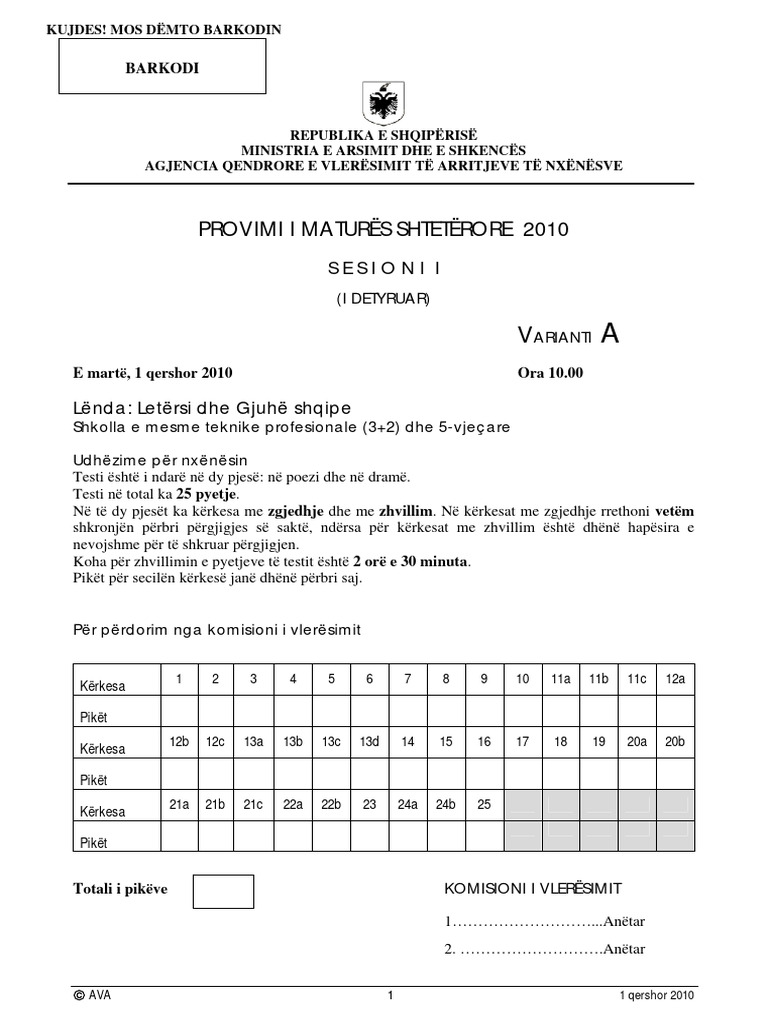 Letersi Profesionale - Varianti A | PDF