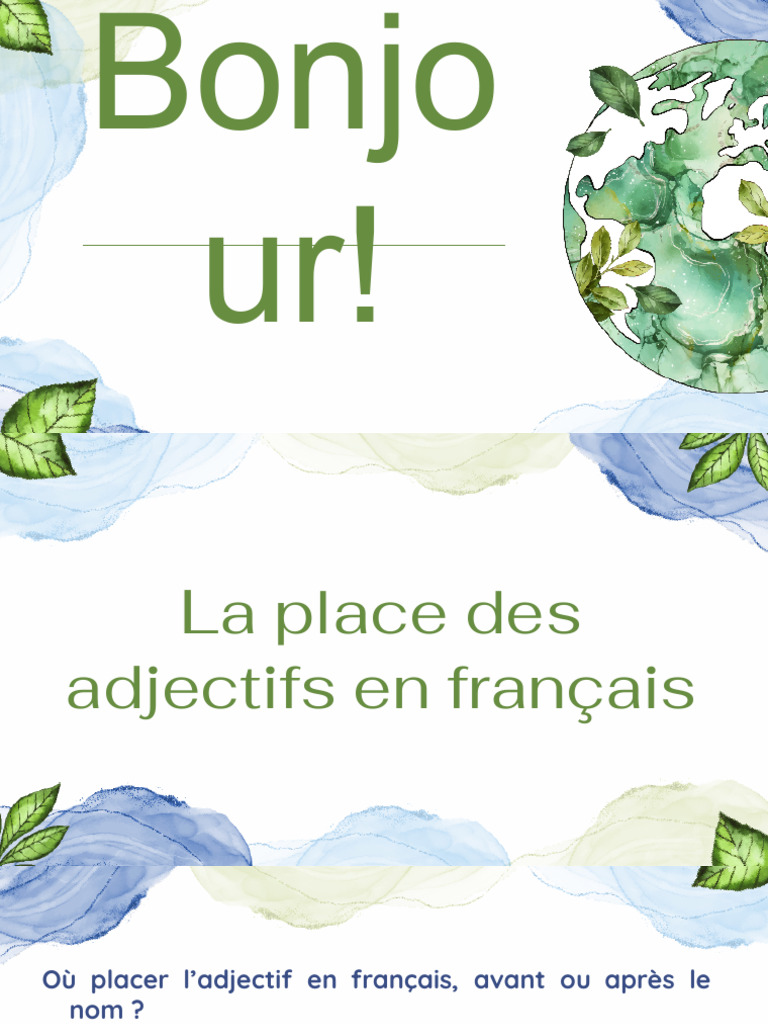 Placement des adjectifs en français | PDF | Linguistique