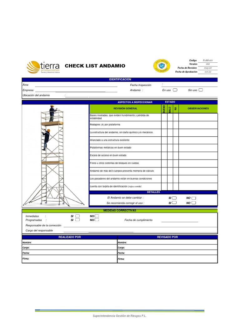 CHECK LIST - Andamio | PDF | Informática
