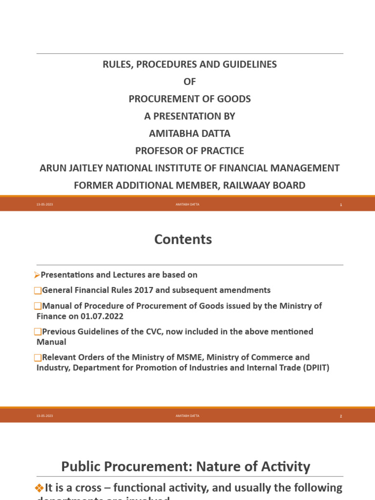 AJNIFMBasic MDPPub Proc 2023 PT 2 Rev 3 | PDF | Procurement | Paper