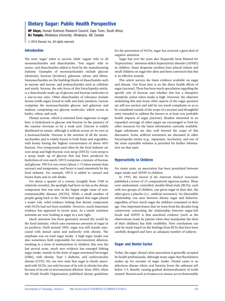 Steyn 2014 | PDF | Fructose | Sucrose