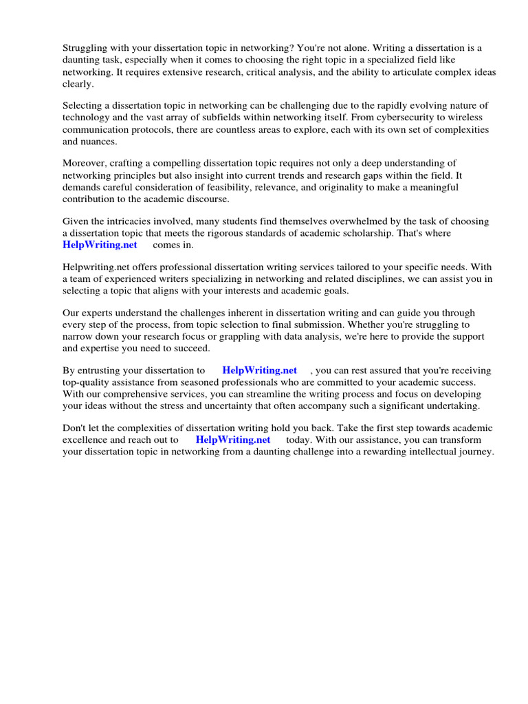 Dissertation Topic in Networking | PDF | Computer Network | Wireless Access Point