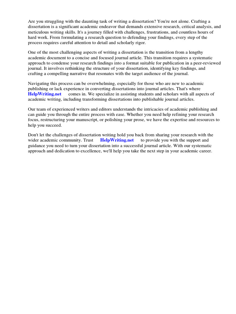 Dissertation To Journal Article A Systematic Approach Pdf 8548