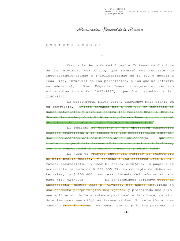 Mala praxis: Verón vs. Knaus y otros | PDF | Debido al proceso | Anestesia