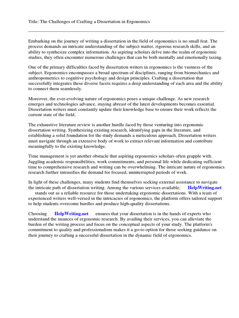 Dissertation Topics Ergonomics | PDF | Human Factors And Ergonomics ... Dissertation Topics Ergonomics | PDF | Human Factors And Ergonomics ...