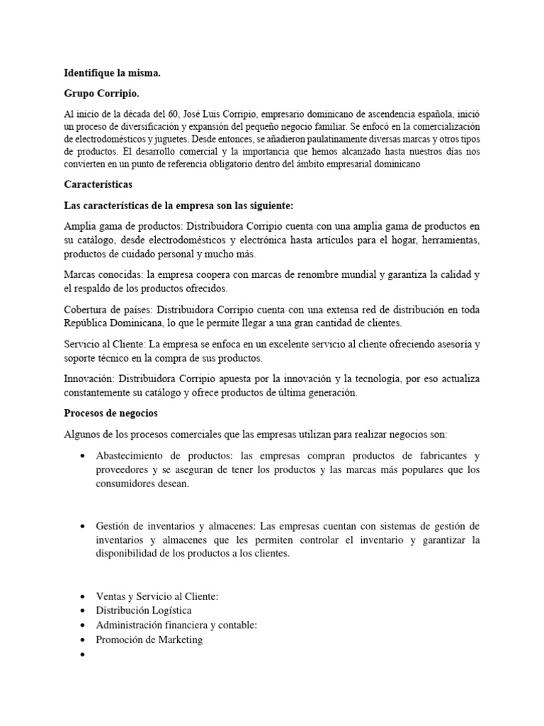 Distribuidora Corripio: Innovación y Servicio | PDF | Business | Marketing