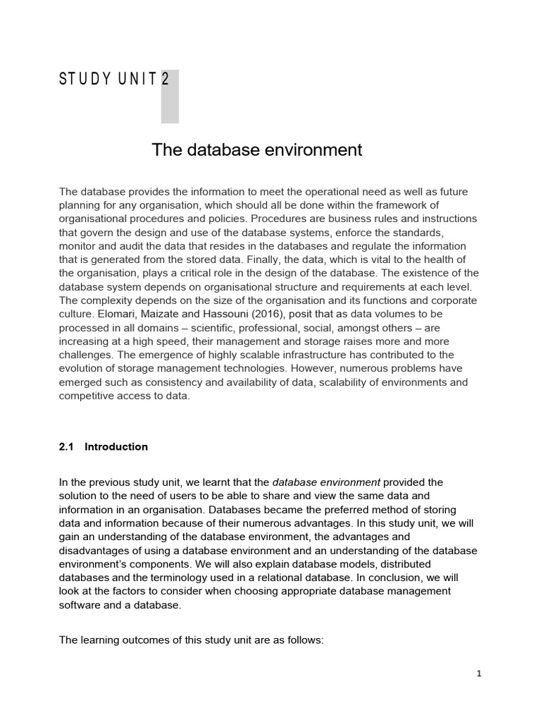 Learning Unit 2 | PDF | Databases | Cloud Computing