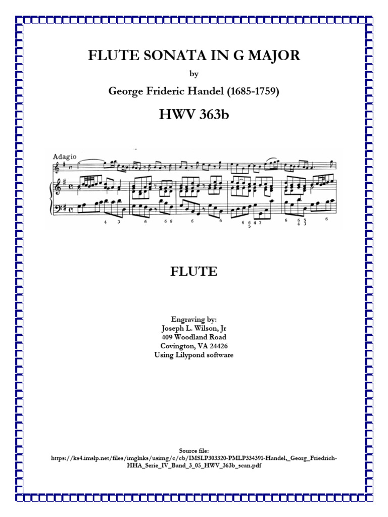 Sonata in G Major G. F. Handel | PDF | Musical Compositions | Compositions