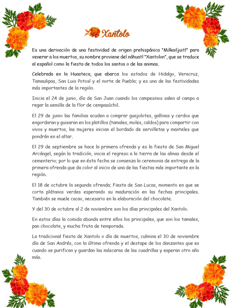 Xantolo | PDF | Cocina | Alimentos