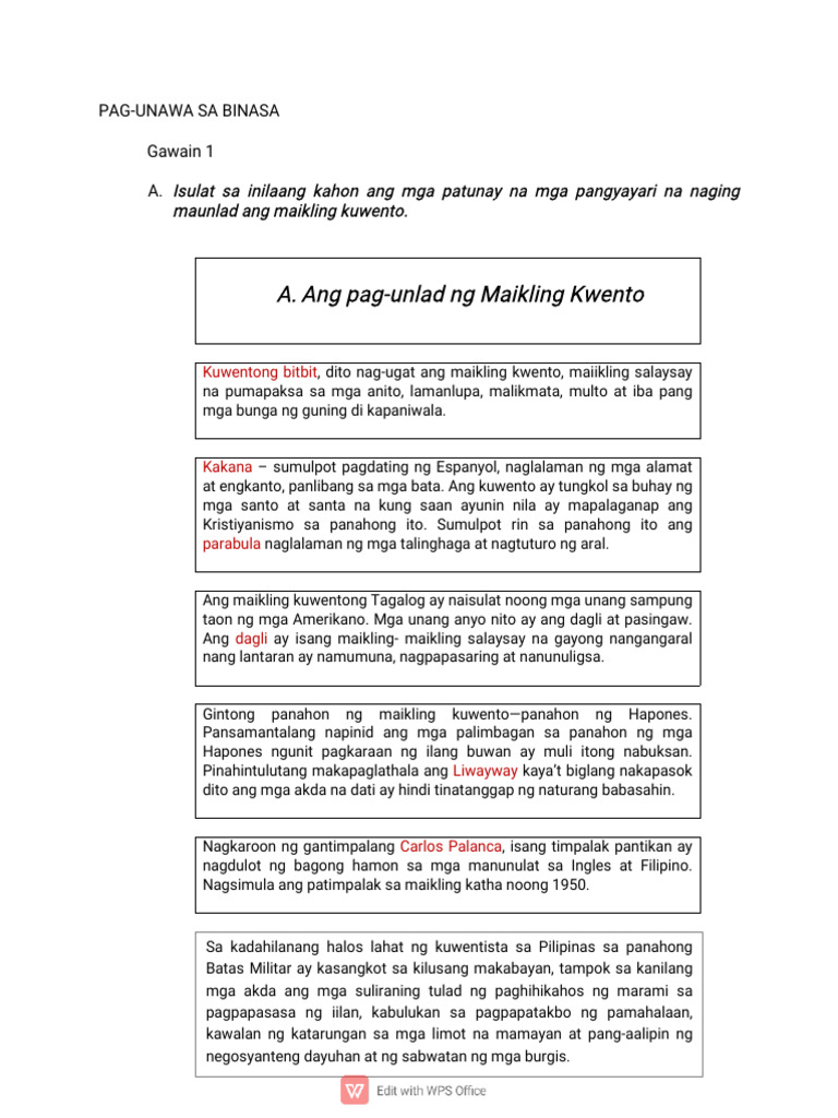 Gawain 1 Sa LIT. 104 | PDF