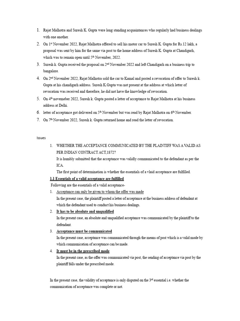 Arguments Oral Civil | Download Free PDF | Offer And Acceptance | Civil ...