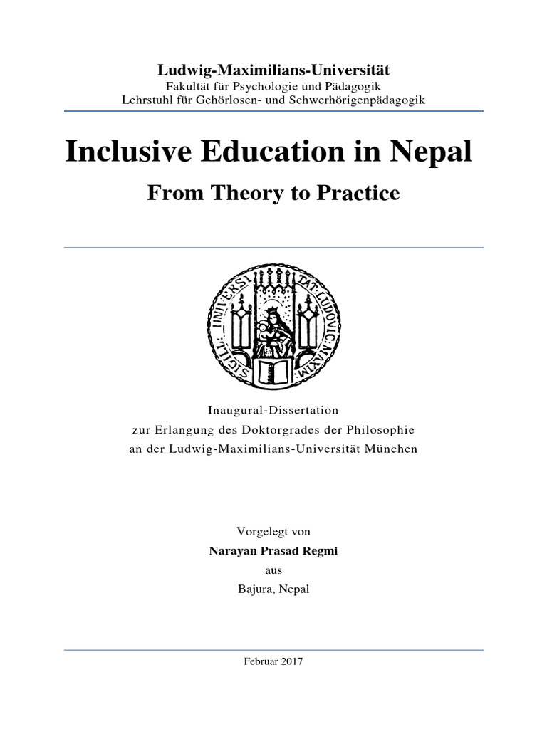 Inclusive Education in Nepal From Theory To Practice | Download Free ...
