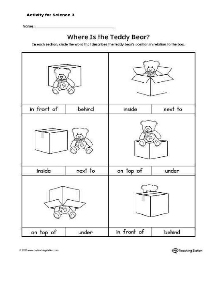 Science 3 Worksheet On Position of An Object | PDF | Philosophy