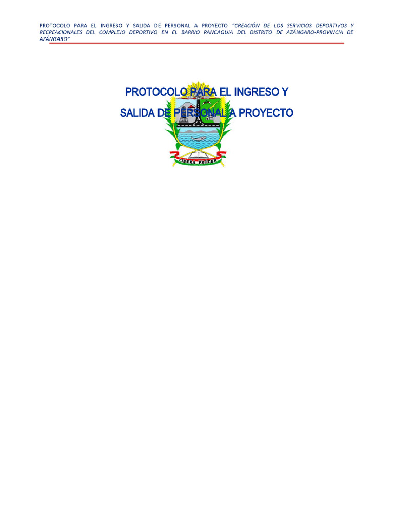 Protocolo de Ingreso y Salida | PDF | Medicina