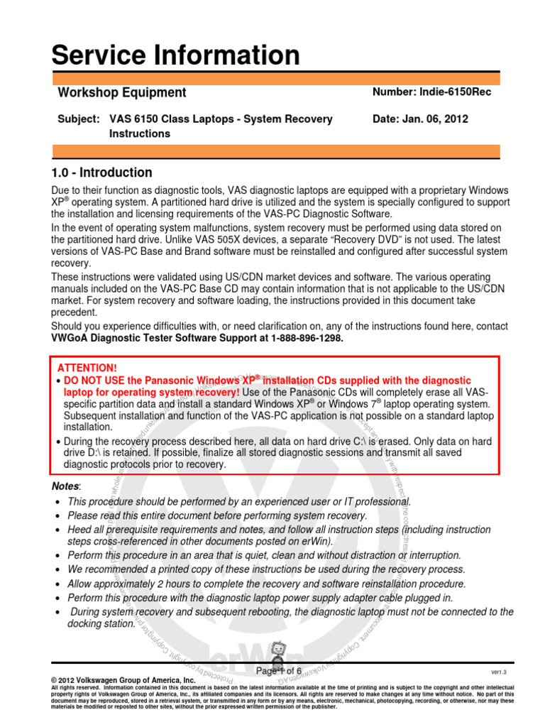 D3E80482474-VAS 6150 Laptops - System Recovery Instructions | PDF ...