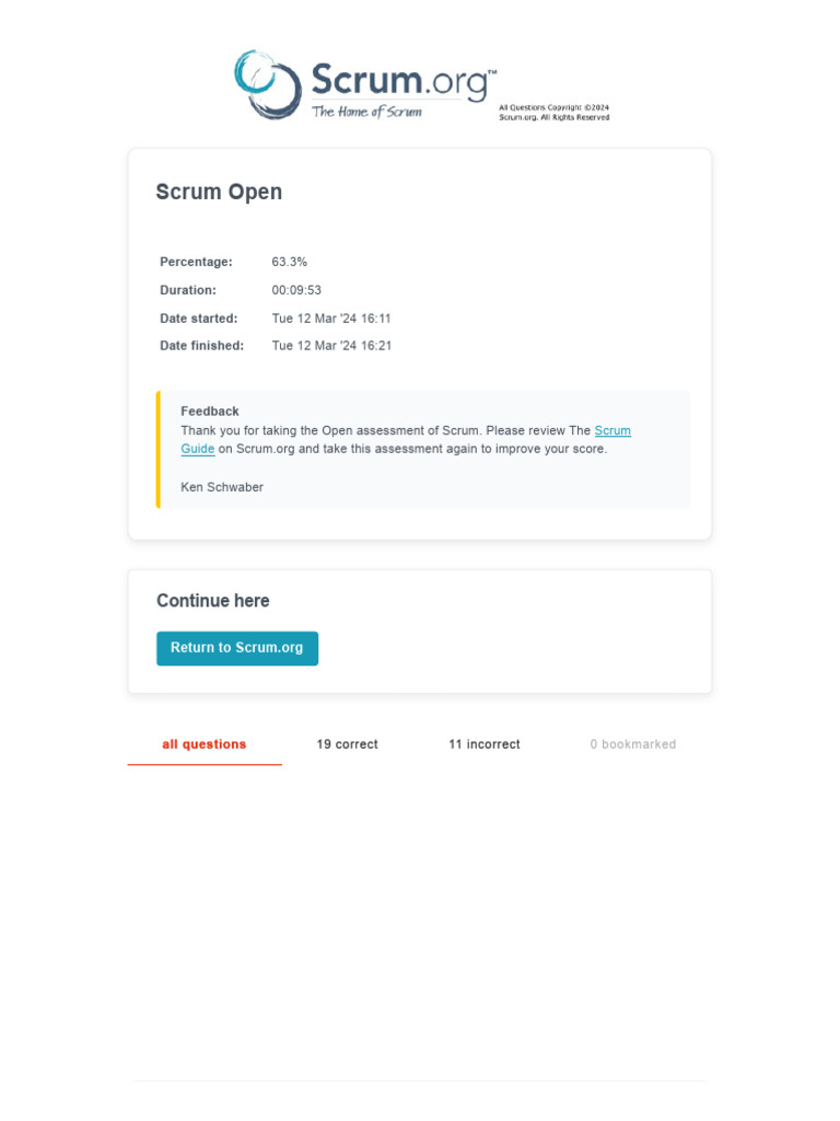 Scrum PSM Mock Assessment Test | PDF | Scrum (Software Development)