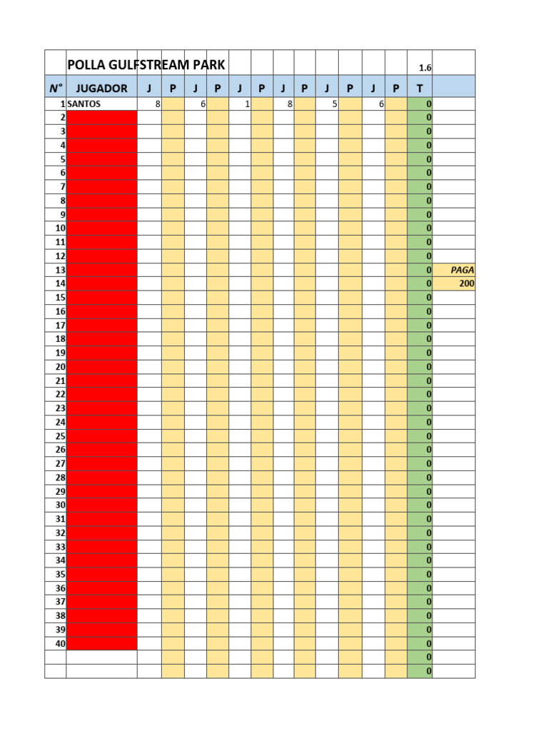 Polla Formulada en Excel | PDF