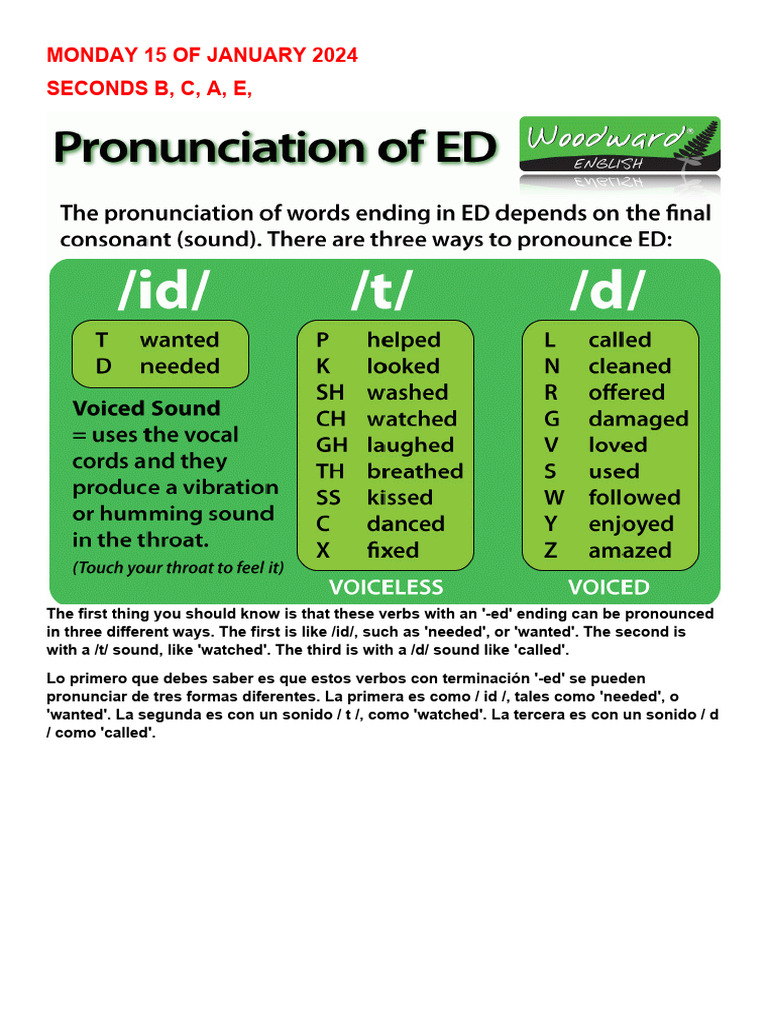 Pronunciation Guide for Regular Verbs | PDF