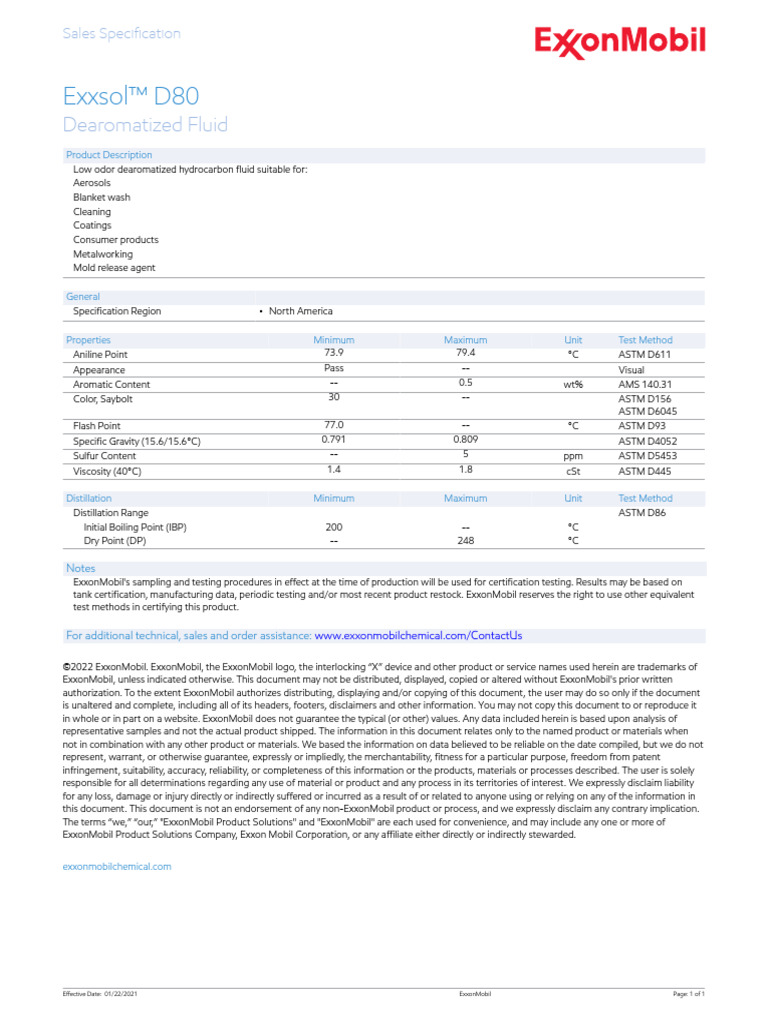 Exxsol D80 TDS | PDF | Computers | Technology & Engineering