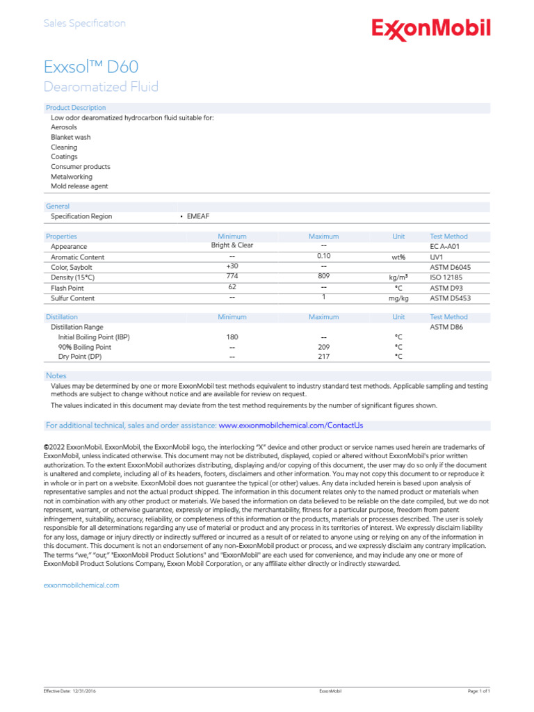 Exxsol D60 TDS | PDF