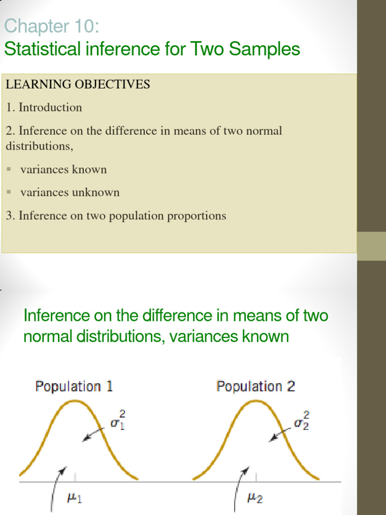 Chapter 10 | PDF | Normal Distribution | Variance