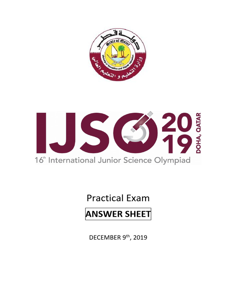 IJSO 2019 Practical Exam Overview | PDF | Volume | Heat