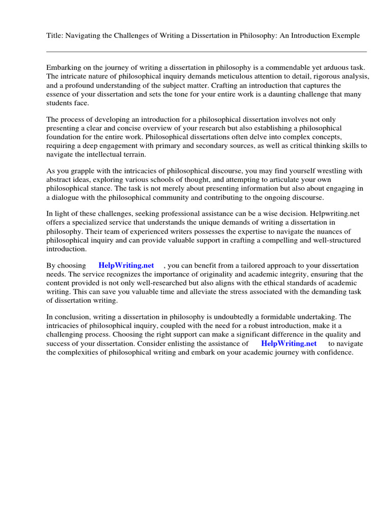 Introduction Dissertation Exemple Philosophie | PDF | Thesis | Thought