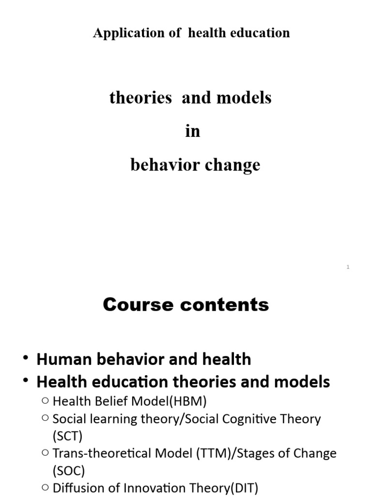 2.theories and Models 2016 | PDF | Attitude (Psychology) | Behavior