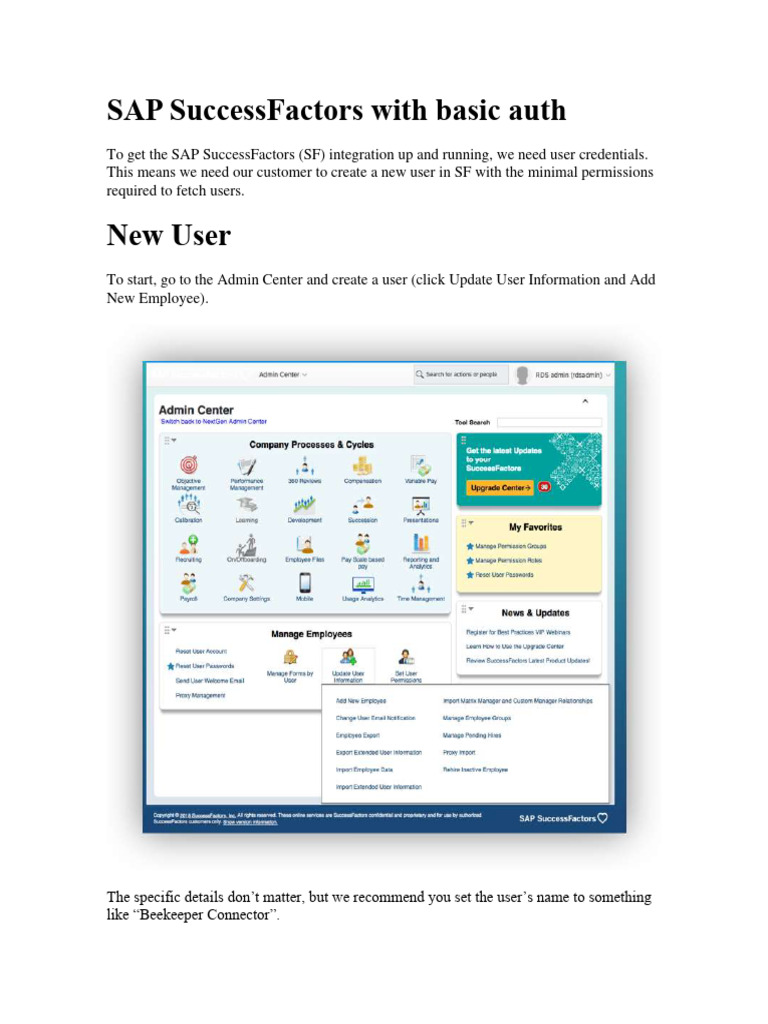 SAP SuccessFactors with basic auth | PDF