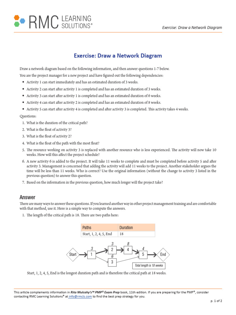 Network Diagram Exercise | PDF