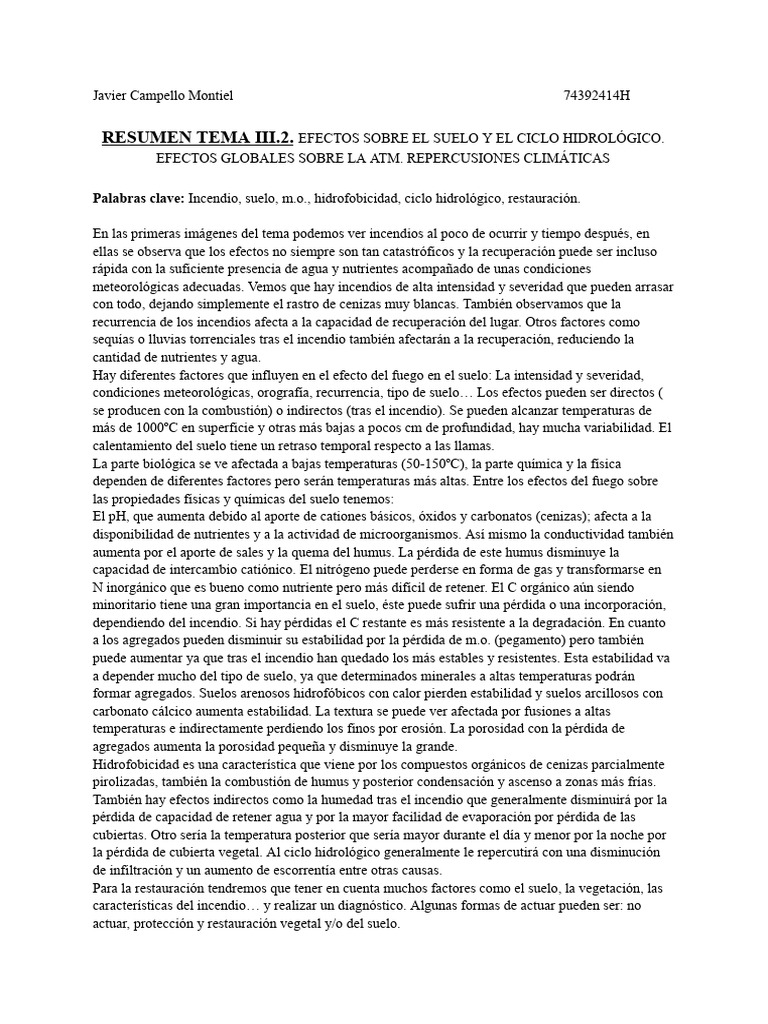 Resumen Tema III.2. | PDF | Suelo | Agua