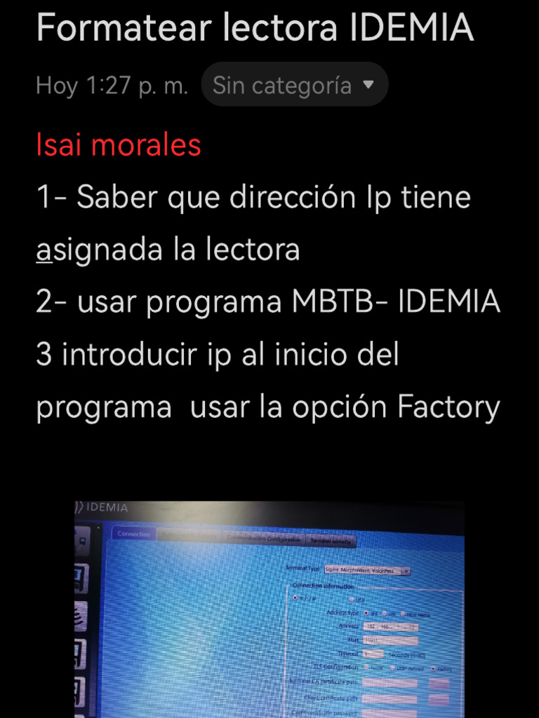 Configuración Lectora IDEMIA | PDF | Negocios | Tecnología