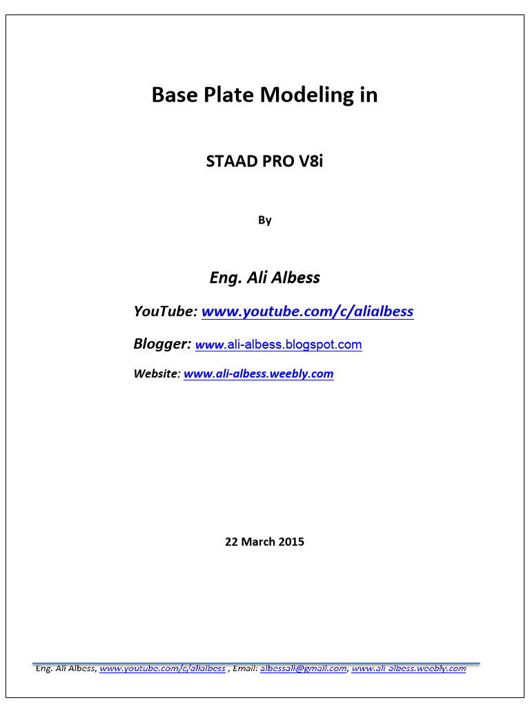Base Plate Modeling in Staad Pro | PDF | Computing