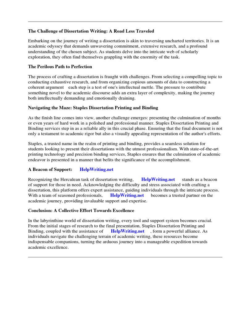Staples Dissertation Printing and Binding | PDF | Bookbinding | Books