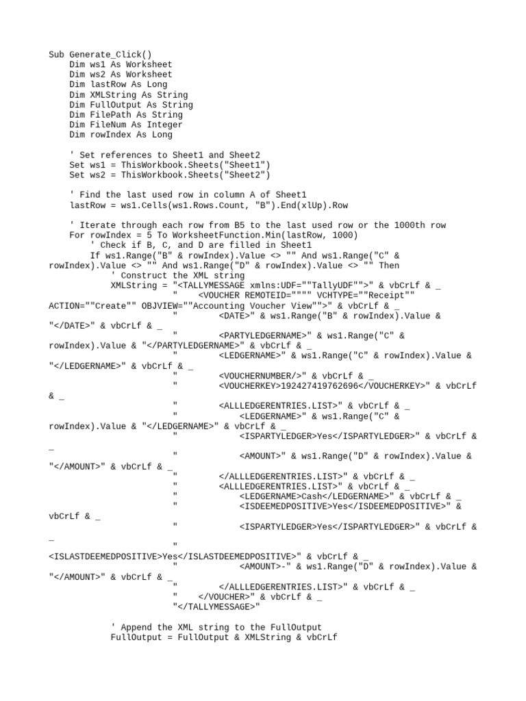 Generate XML for Tally Receipts | PDF | Computer Data | Software ...