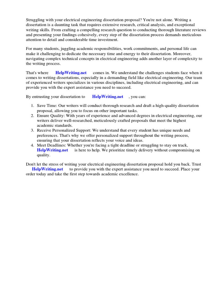 Electrical Engineering Dissertation Proposal | PDF | Thesis | Engineering