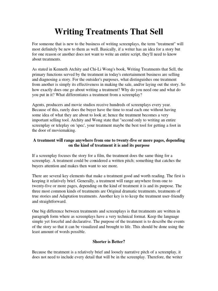 Writing Effective Screenplay Treatments | PDF | Screenplay