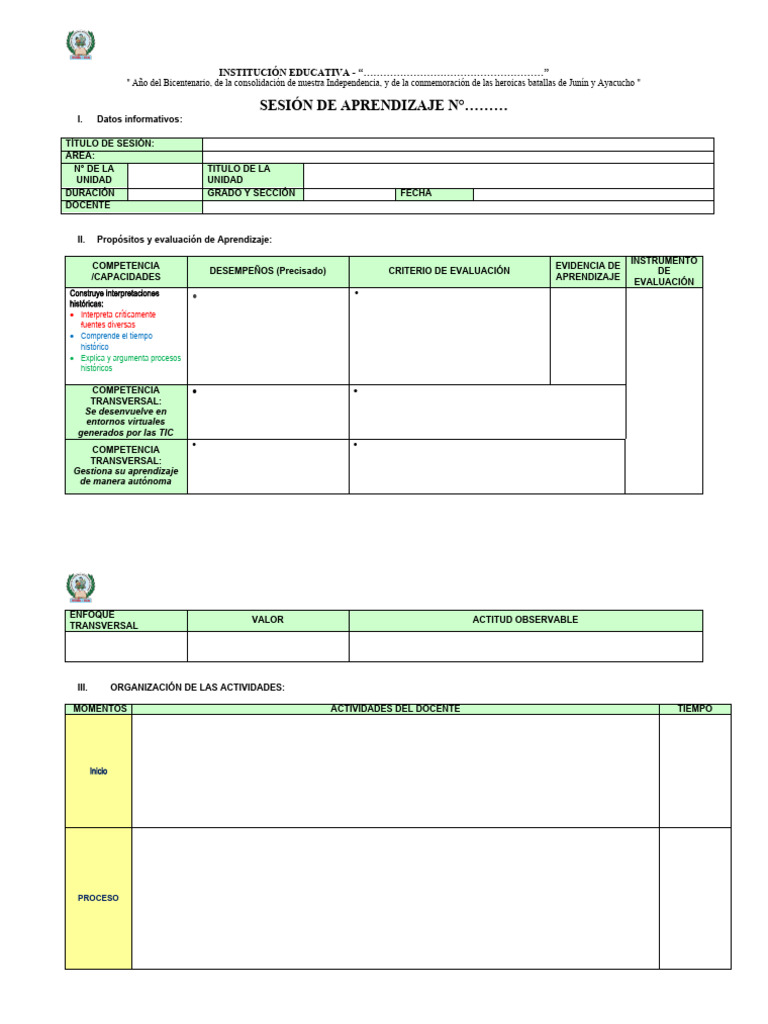 Sesión de Aprendizaje - 2024 - Ugeli | PDF | Evaluación | Aprendizaje