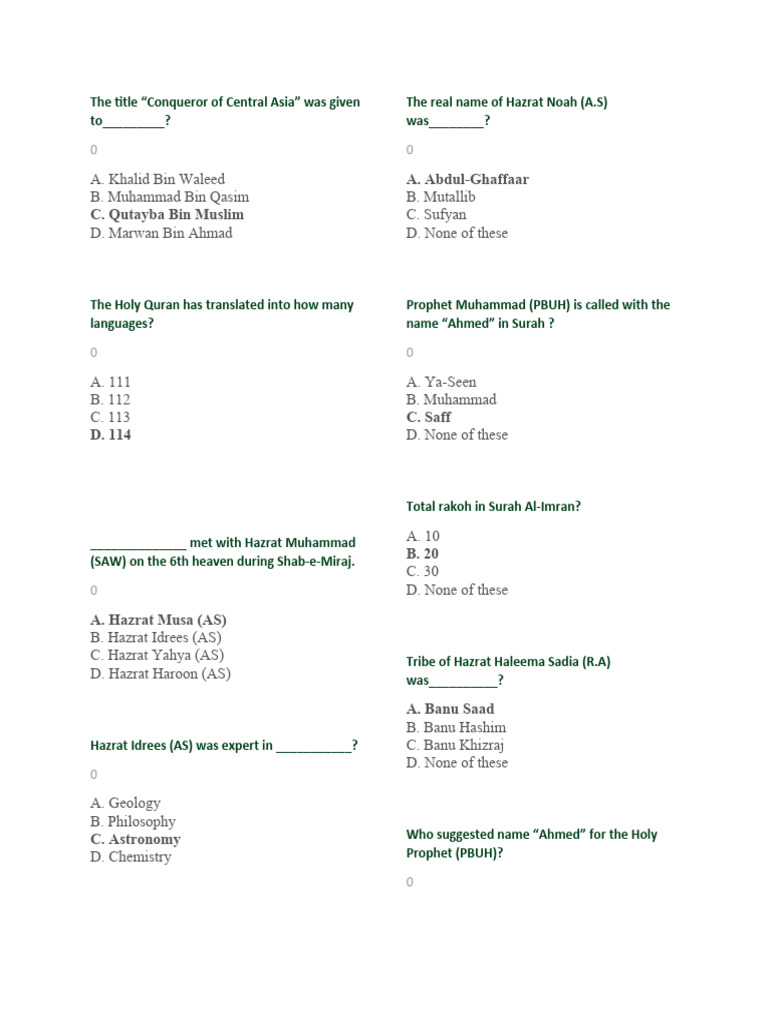 Pak Mcqs 1-500 V1 | PDF | Pakistan | Muhammad